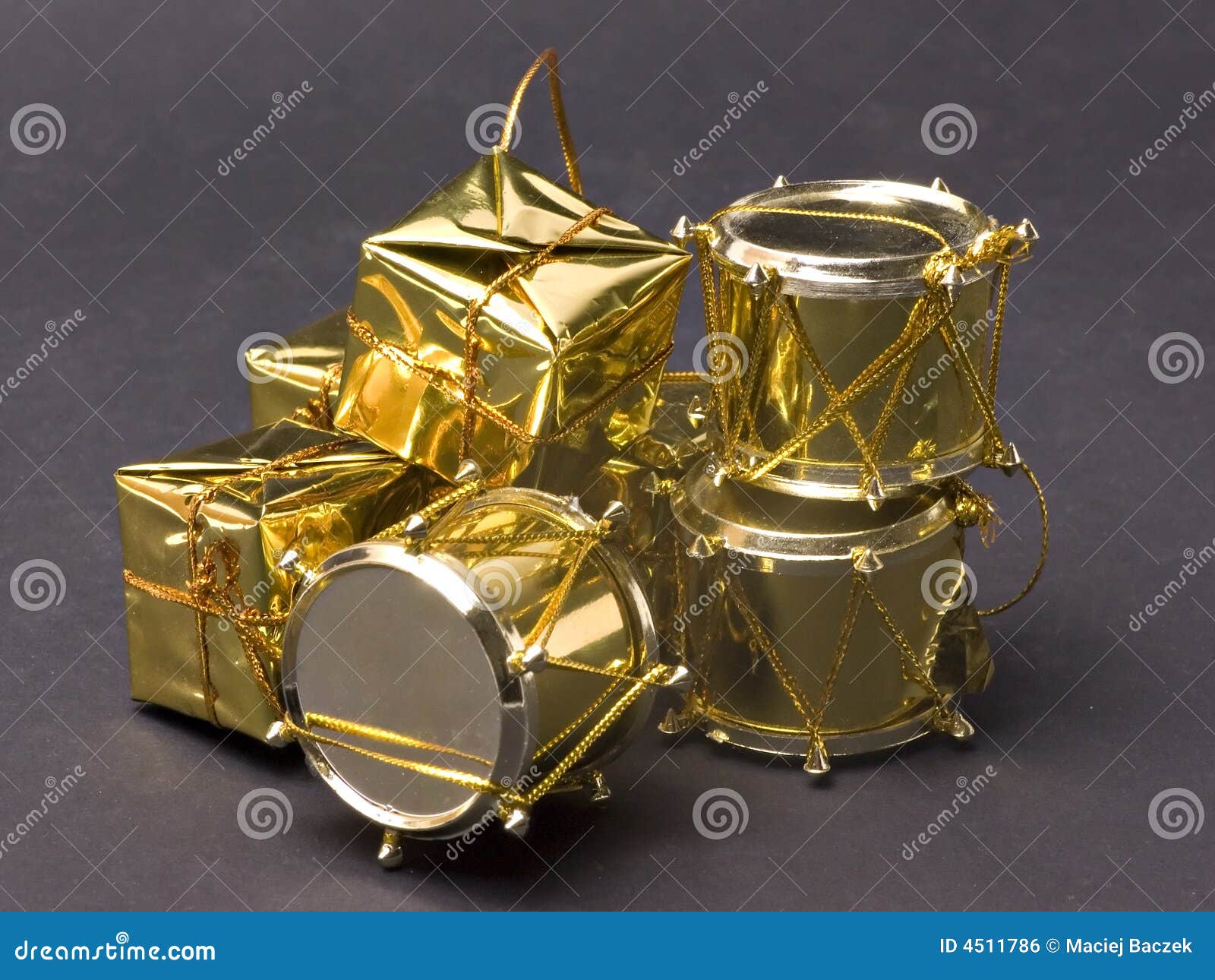 Golden drum set stock photo. Image of giving, december - 4511786