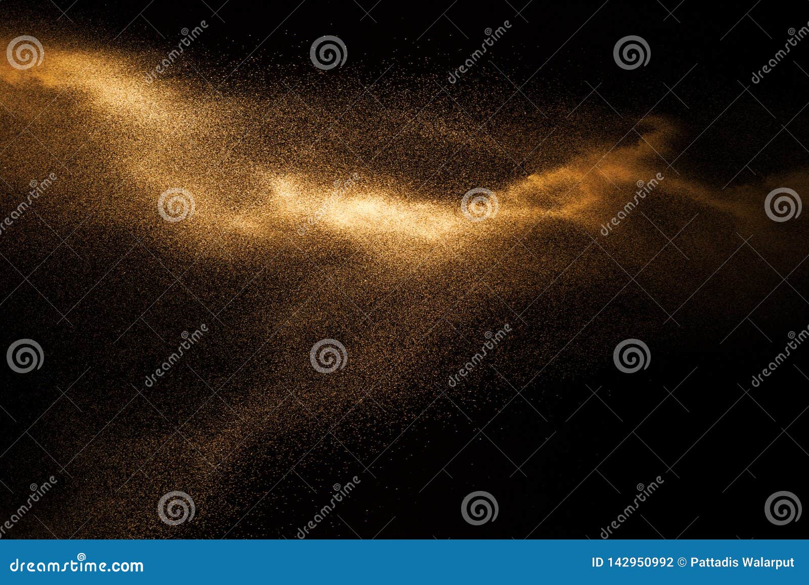 Golden Dry River Sand Explosion Isolated on White Background. Abstract ...