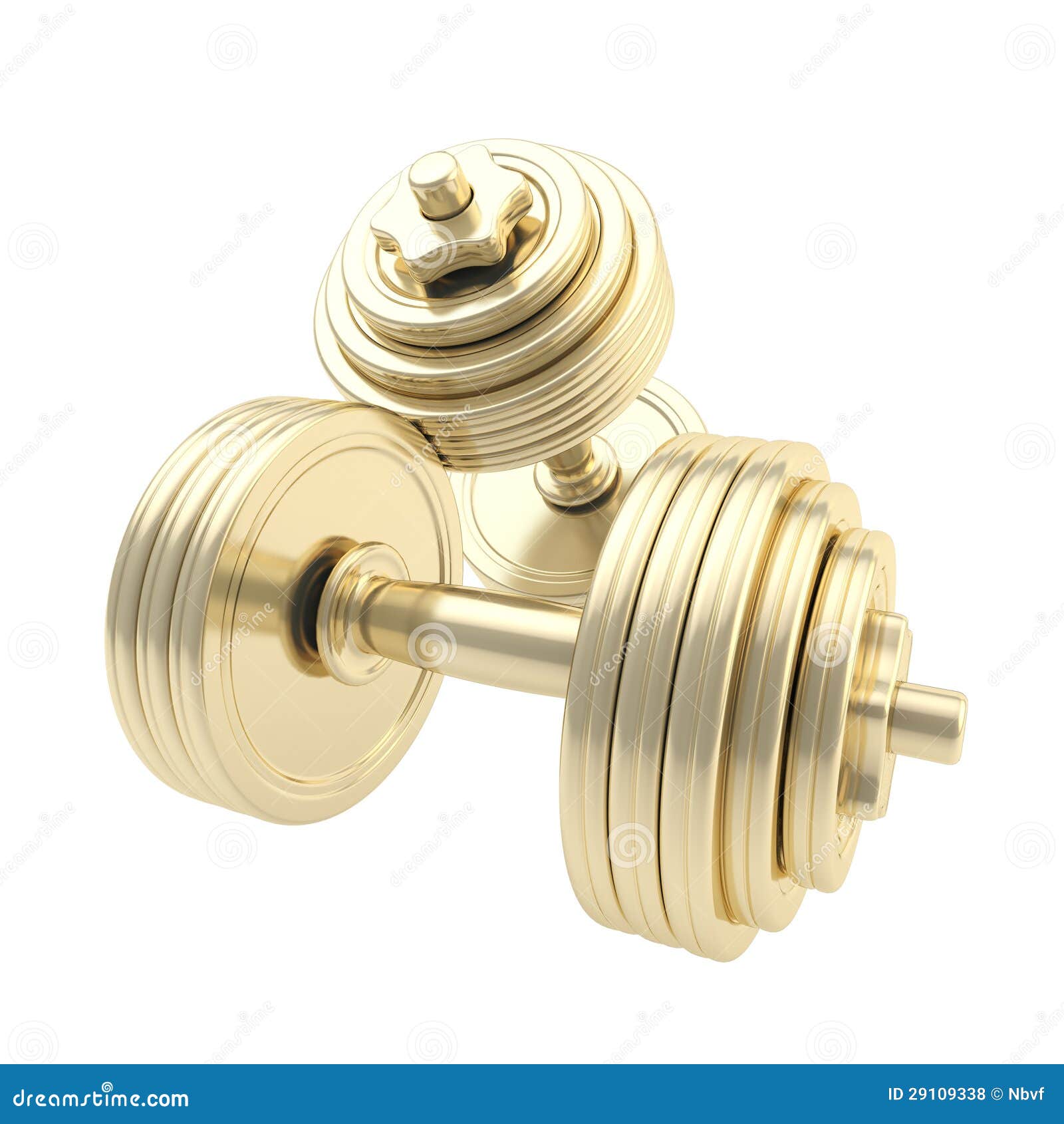 Golden Dumbbells One on Another Isolated Stock Illustration ...