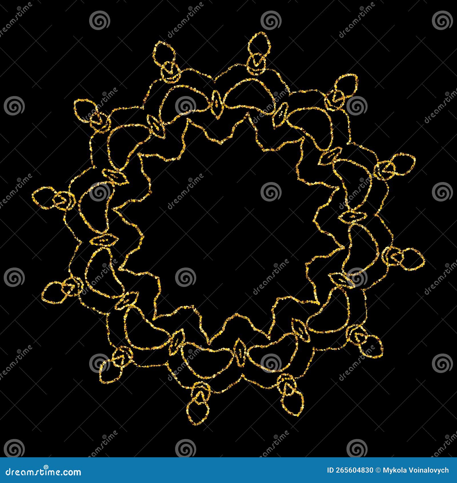 Festive Gold Dust Frame with Decorative Elements, Postcard, Poster ...