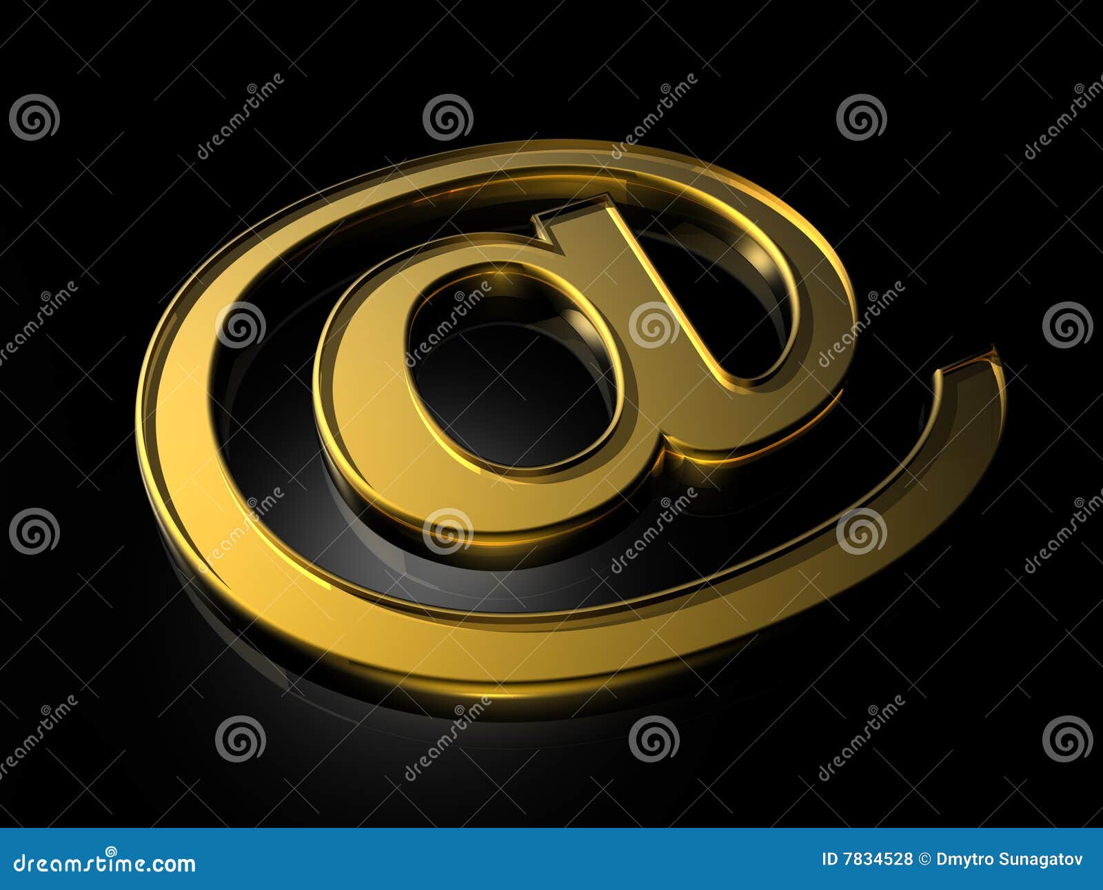 Golden e-mail symbol stock illustration. Illustration of communication ...