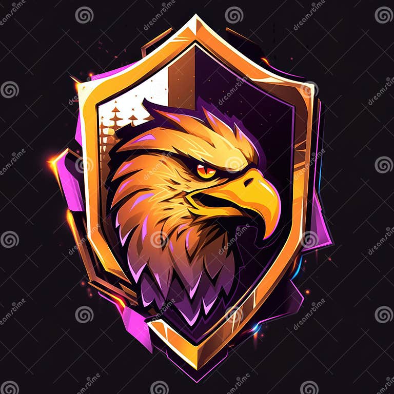 Golden Eagle Shield Logo. Created by Generative Artificial Intelligence ...