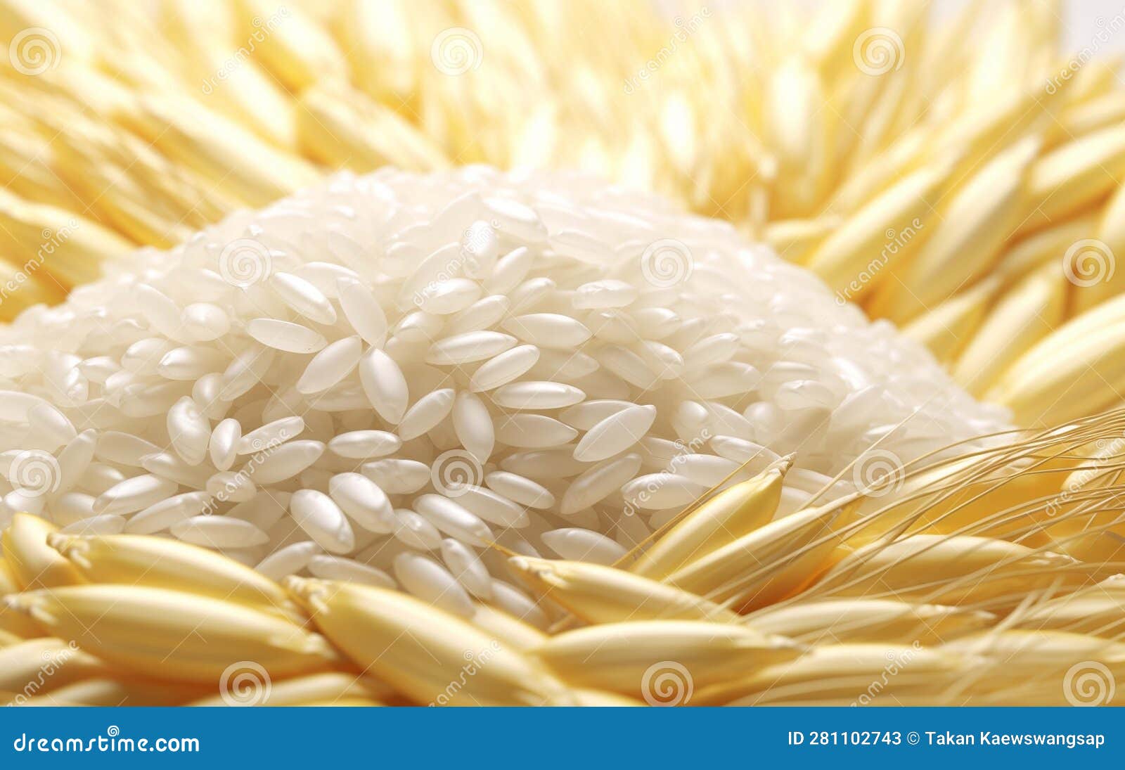 Golden Ears of Rice - Generative Ai Illustration Stock Illustration ...