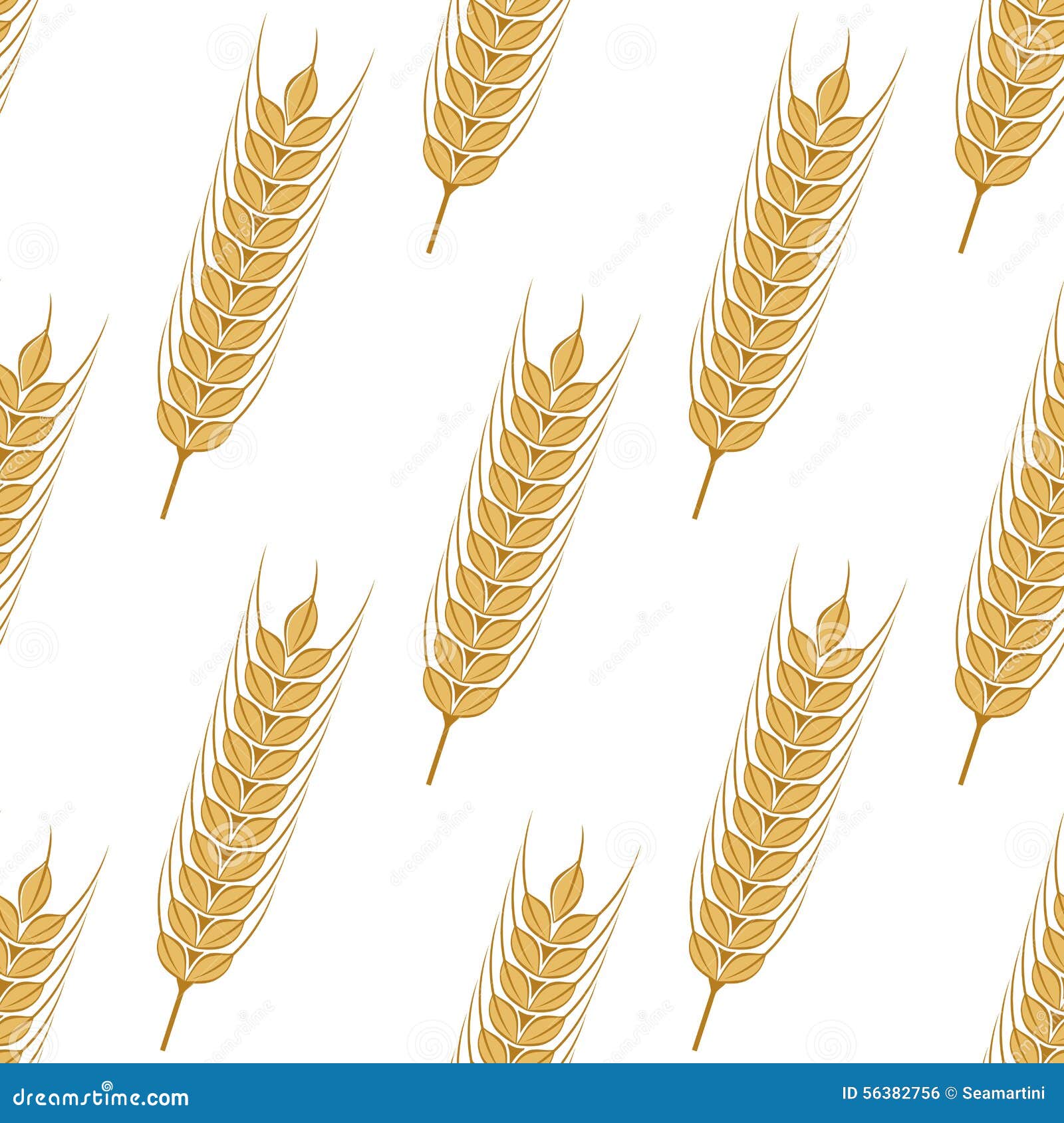 Golden Ears of Wheat Seamless Pattern Stock Vector - Illustration of ...