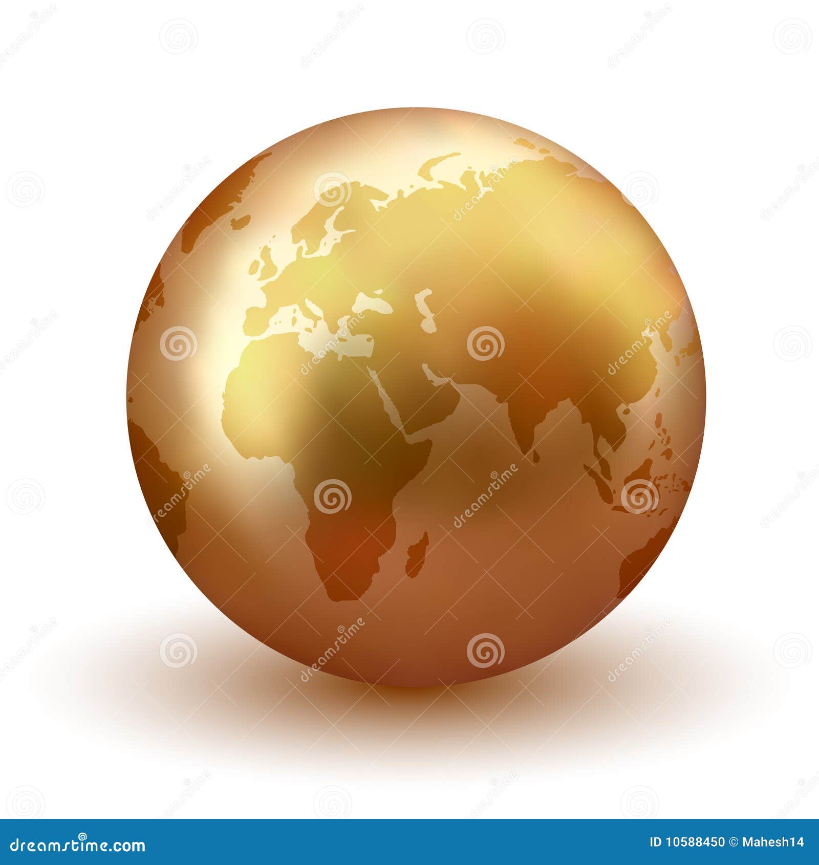 Golden Earth Globe stock illustration. Illustration of ozone - 10588450