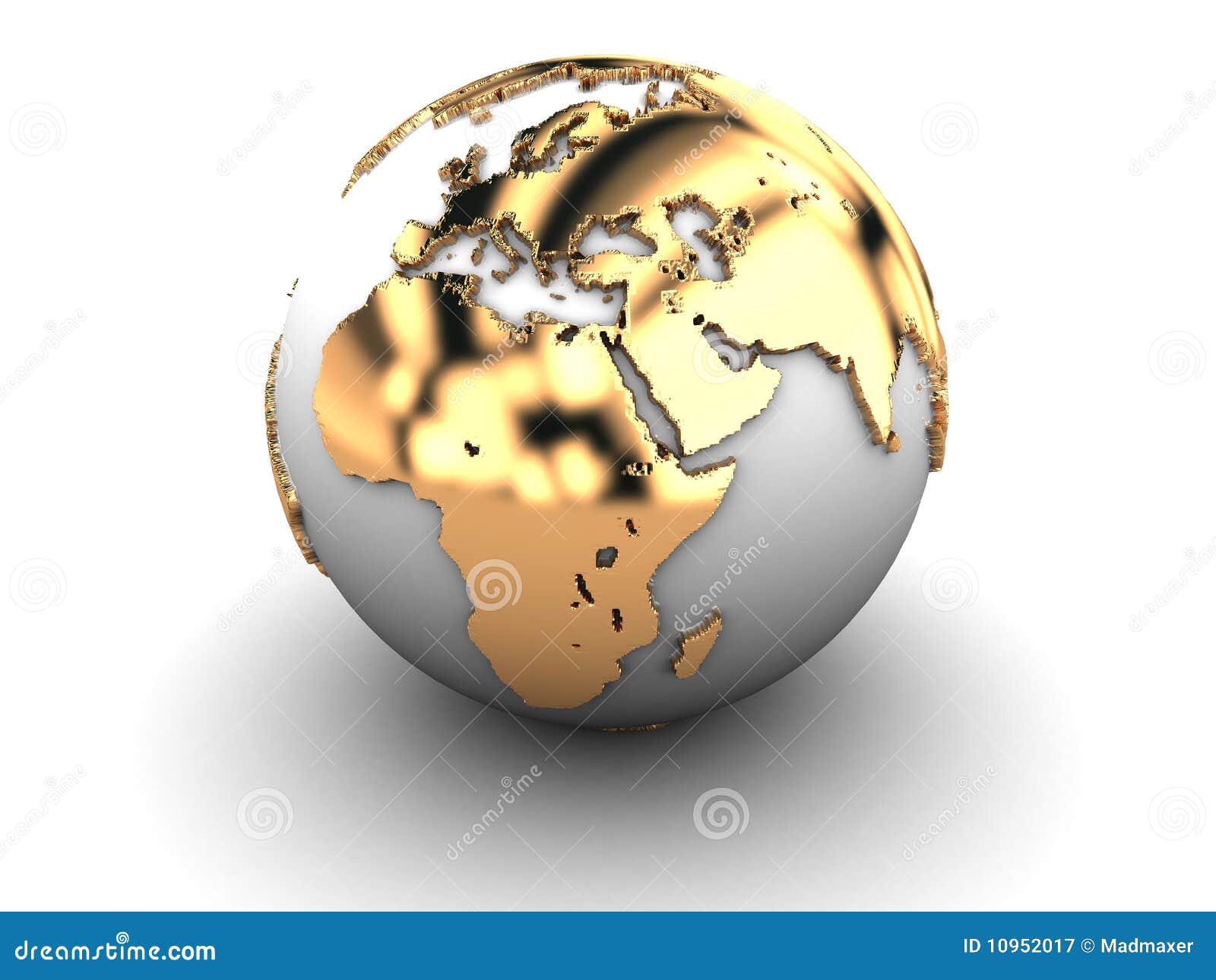 Golden Earth Planet 3D Globe Isolated Stock Photo | CartoonDealer.com ...