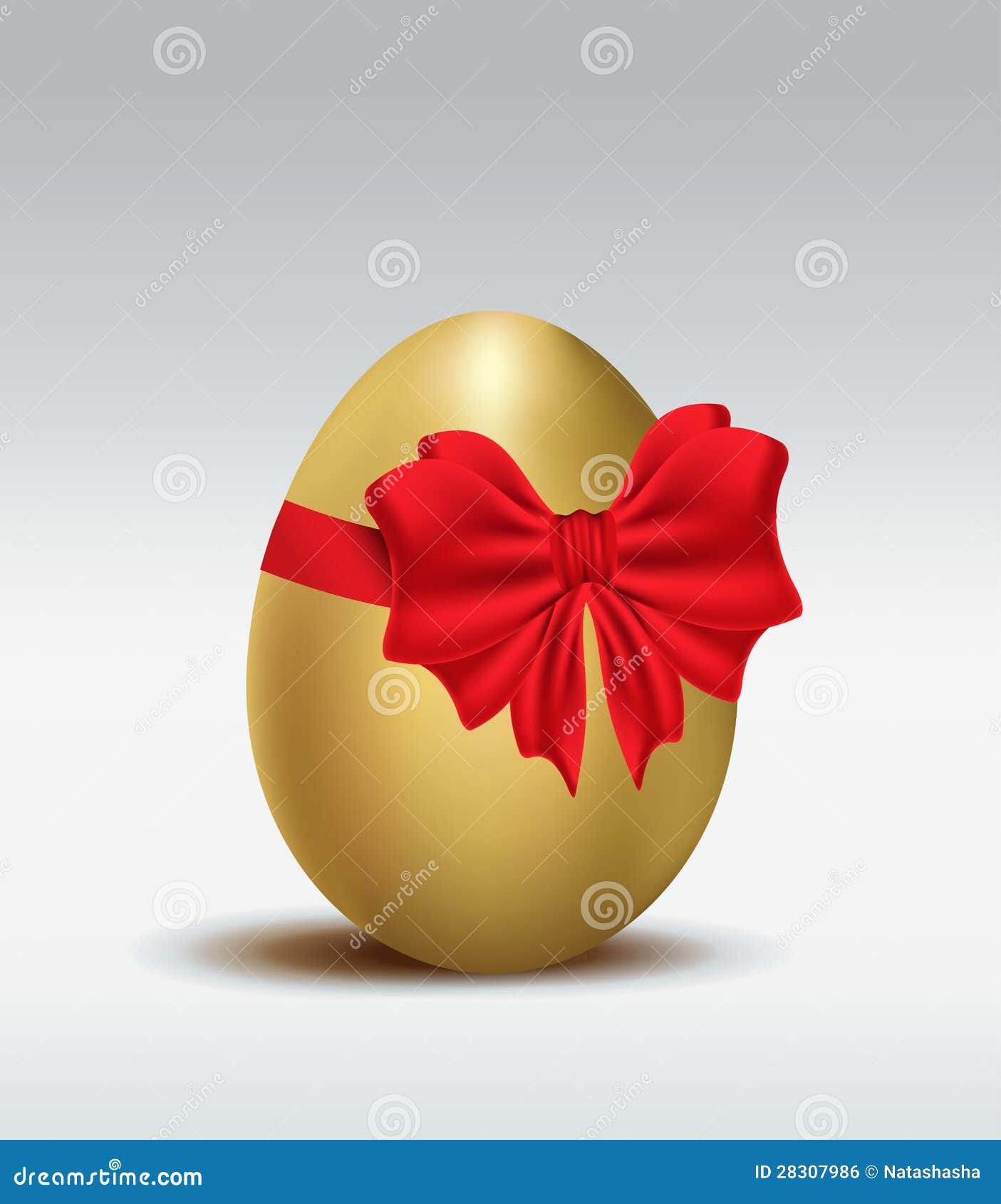 Golden Easter Egg with Red Ribbon Stock Vector - Illustration of gift ...