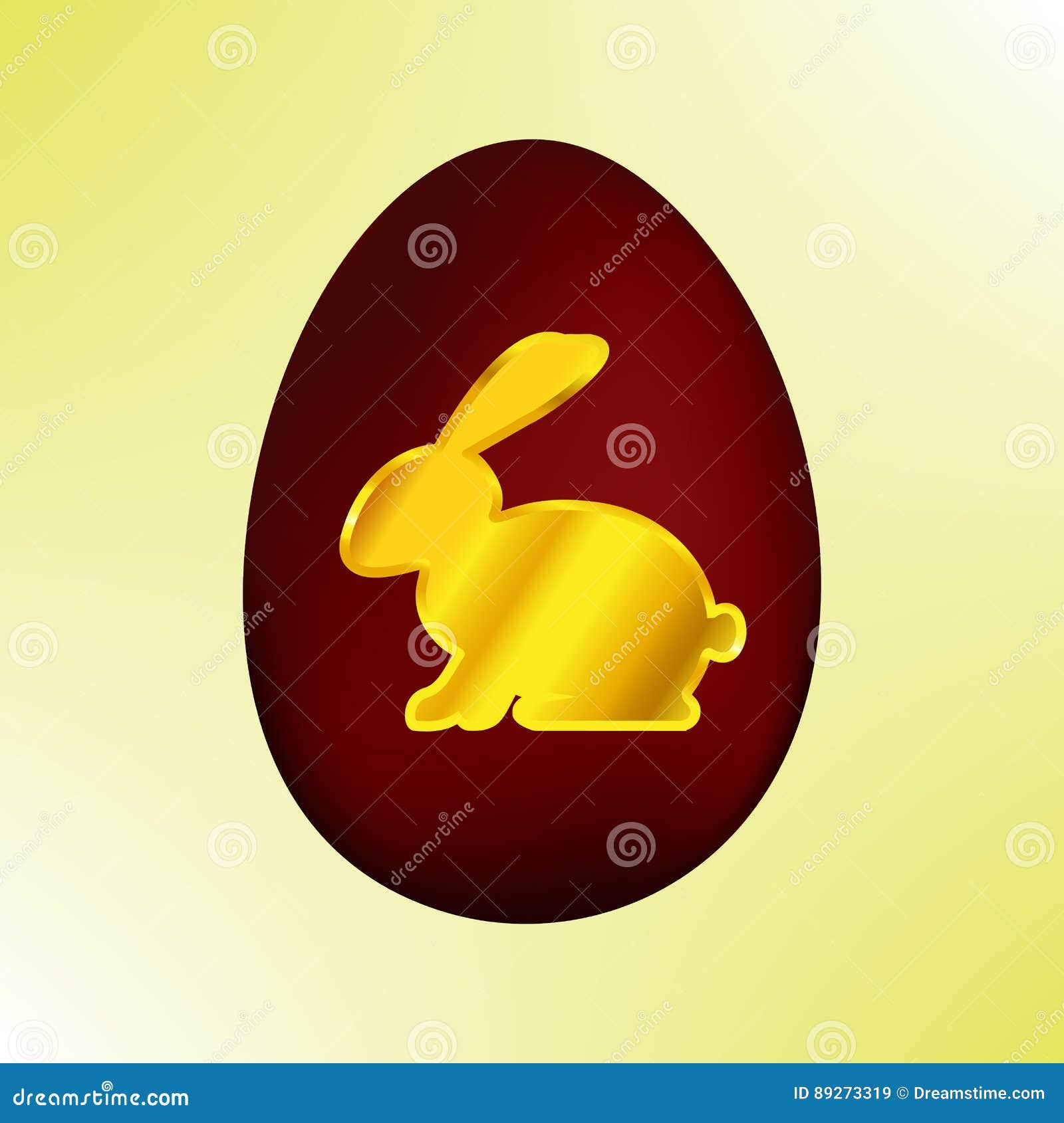 Golden Easter Rabbit on a Red Easter Egg Stock Vector - Illustration of ...