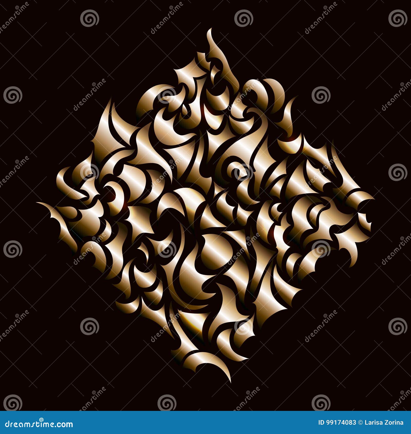Golden Edgy Background with Metallic Spiky Waves Stock Vector ...