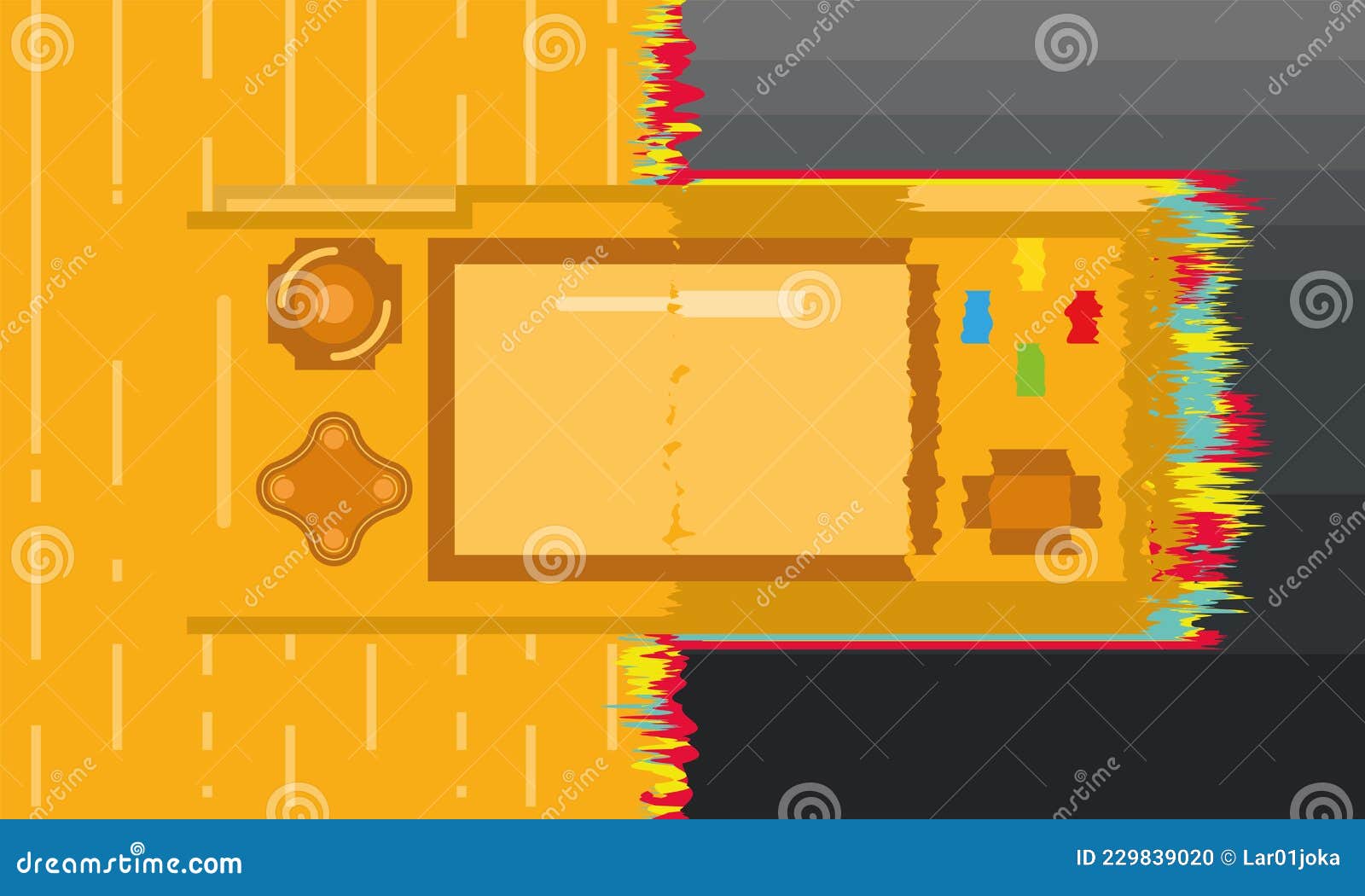 Golden Edition Joystick with Screen Getting Fuzzy Stock Vector ...