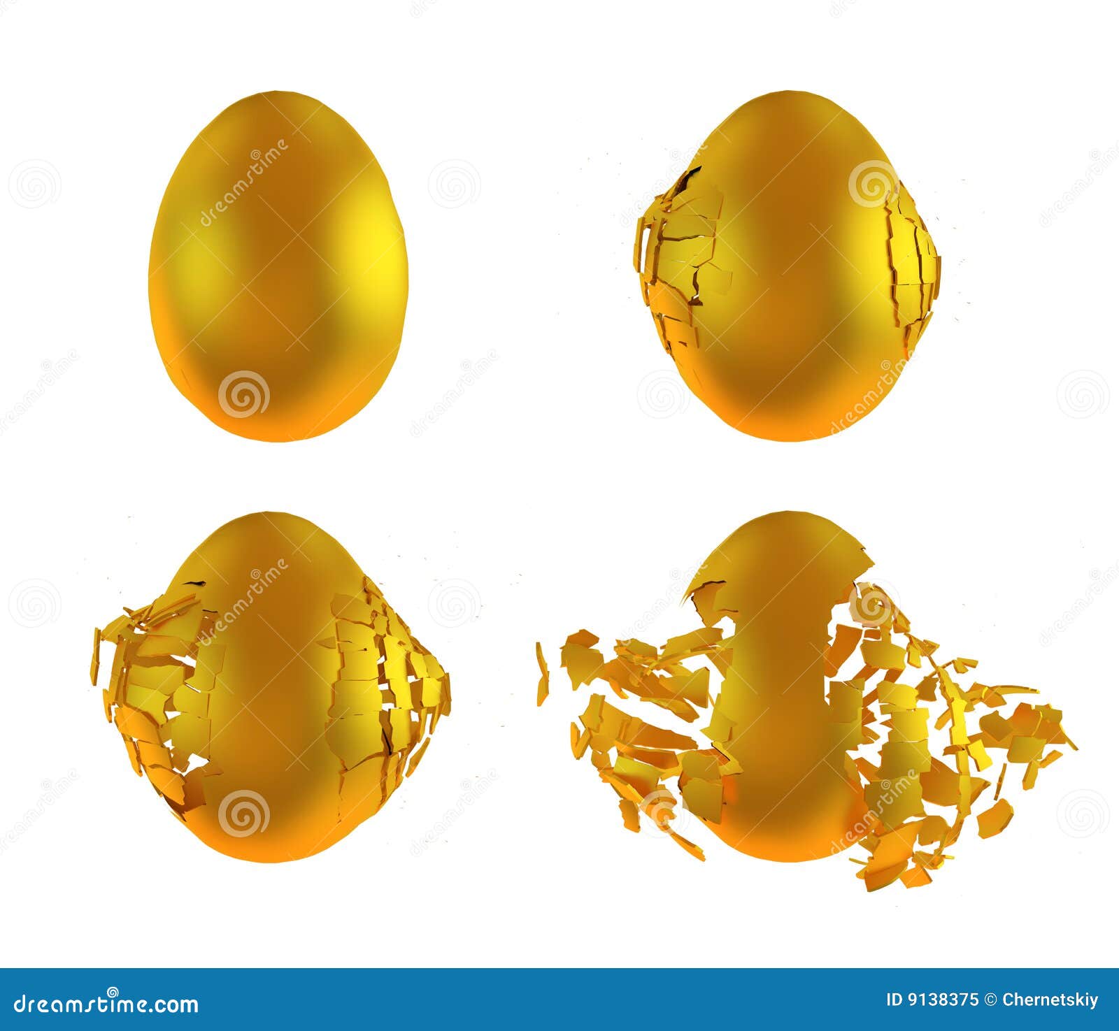 Golden egg crash stages stock illustration. Illustration of easter ...