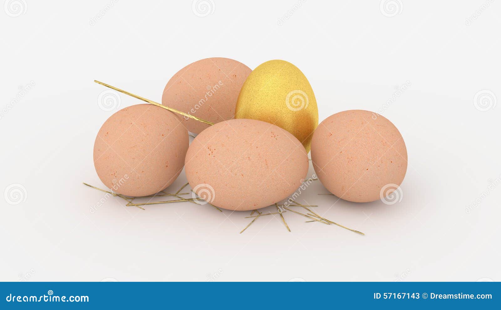 Golden Egg among Ordinary Eggs Stock Image - Image of individuality ...
