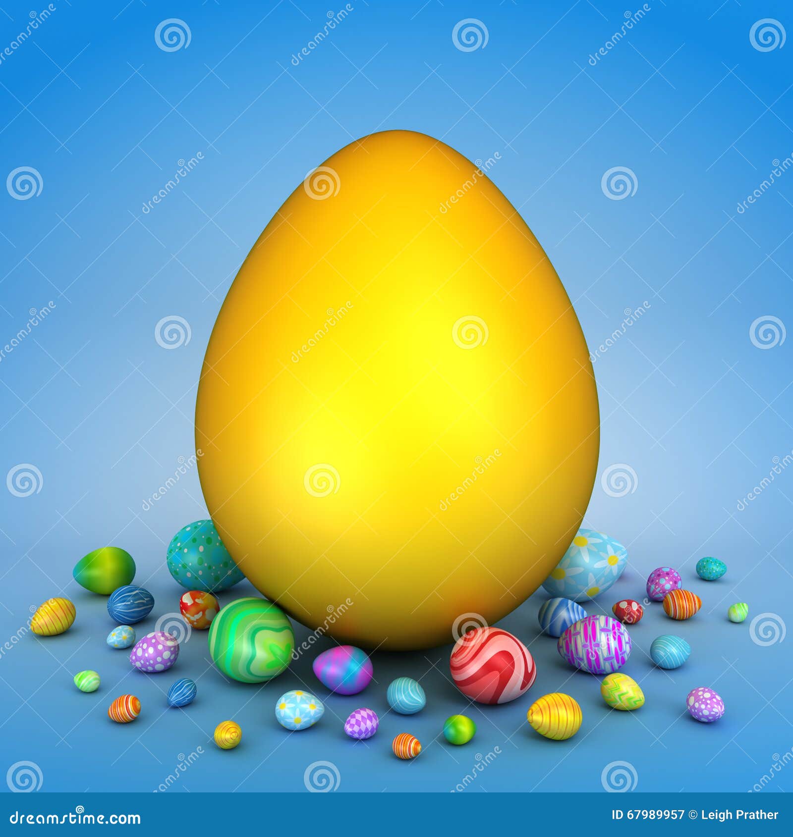Golden Egg Surrounded by Easter Eggs Stock Illustration - Illustration of happy, gift: 67989957
