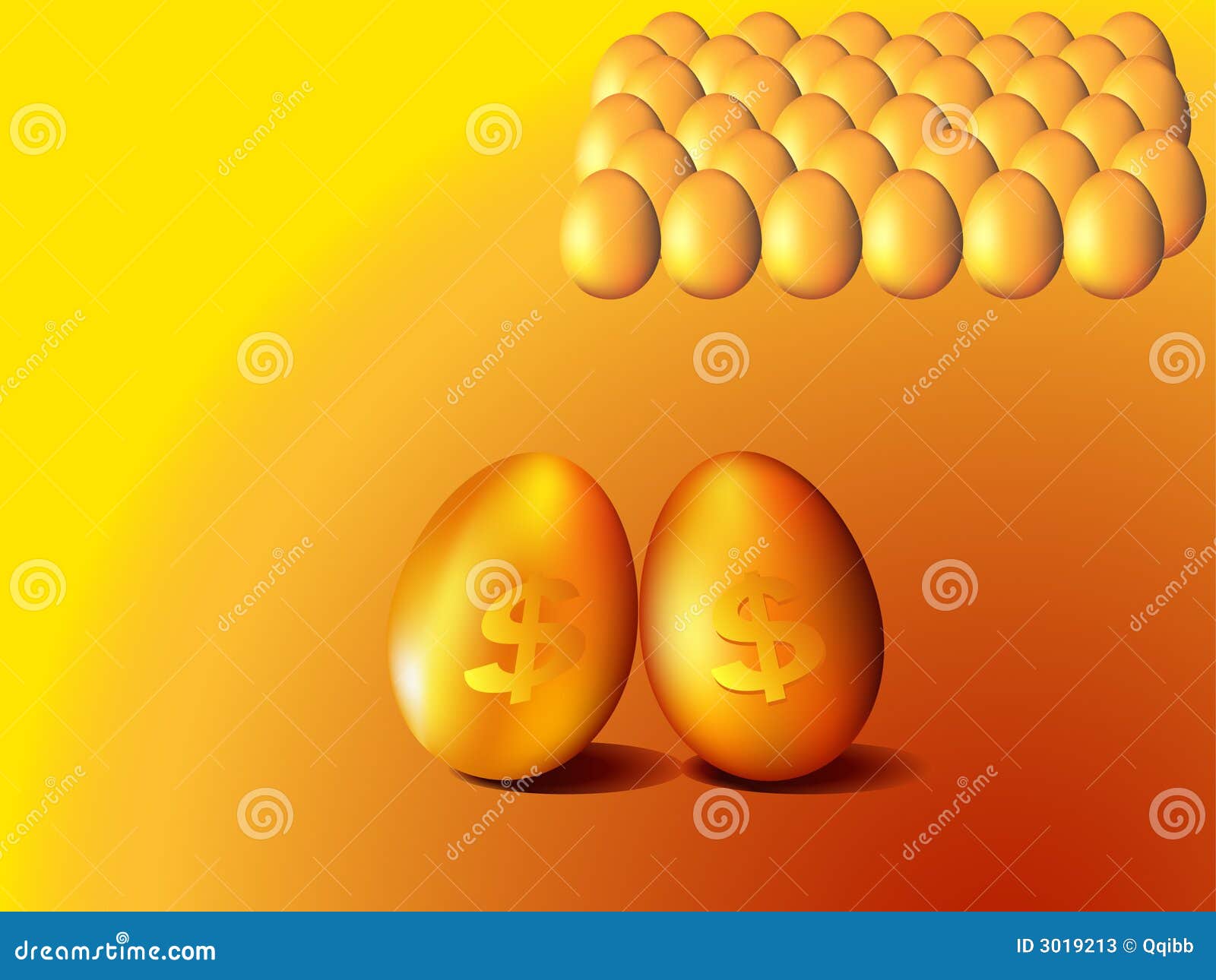 Golden Eggs with Dollar Sign Stock Vector - Illustration of close ...