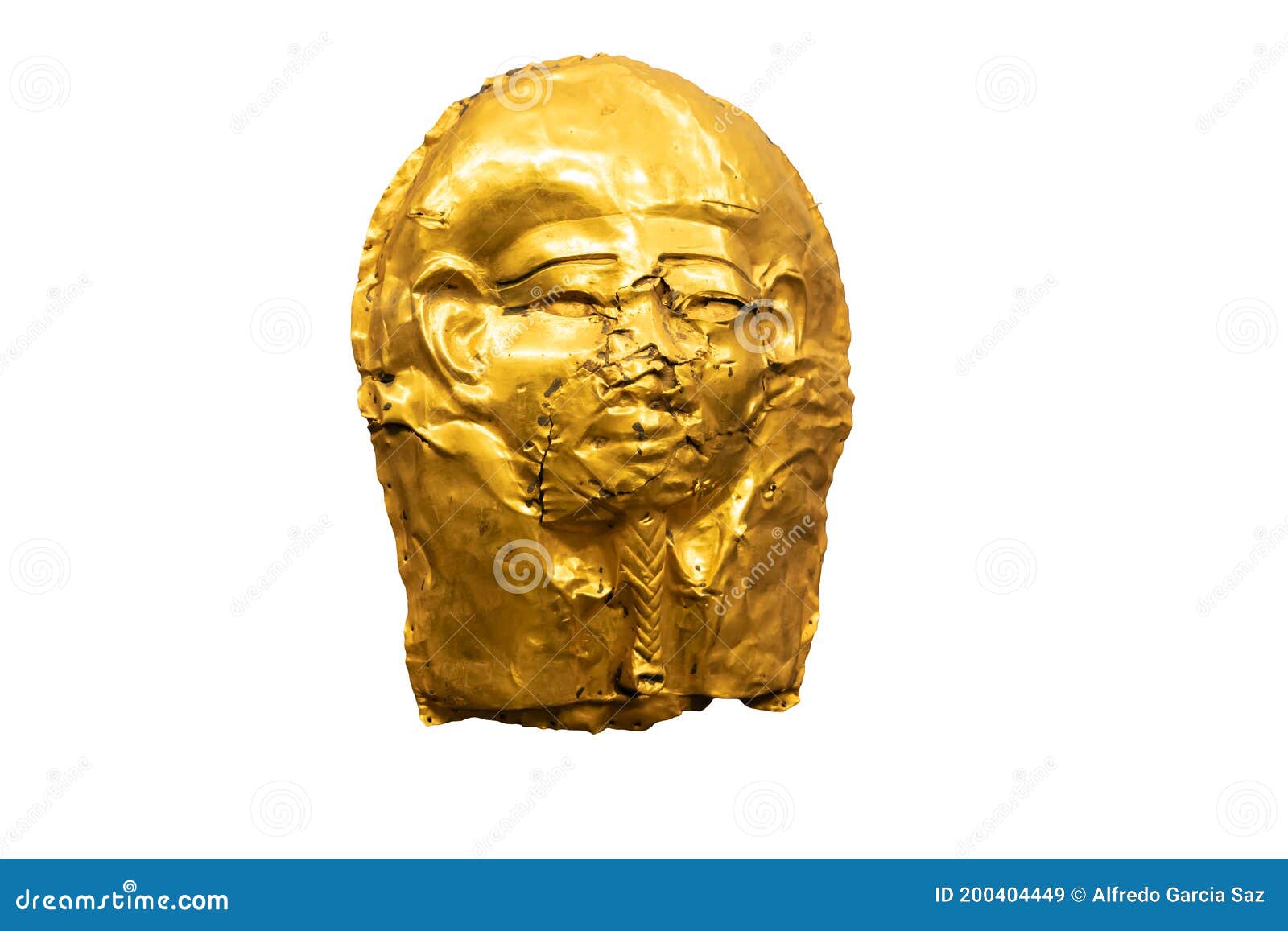 Golden Egyptian Mask, Isolated on White Background Stock Image - Image ...