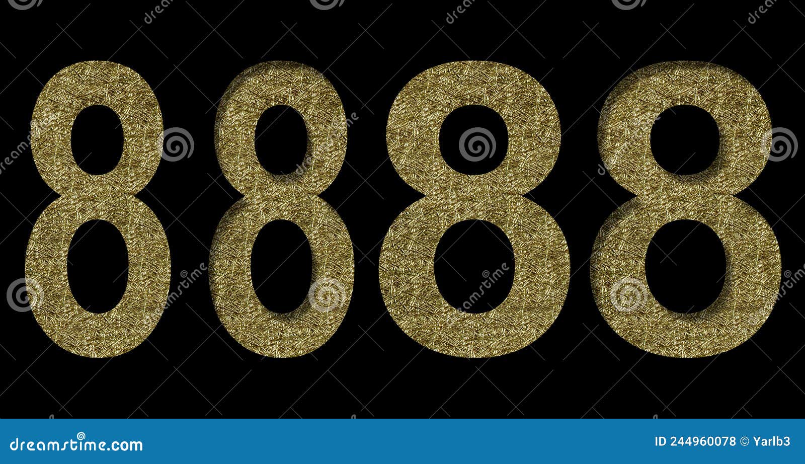 Golden Eight, 8 Cut Out of Black Paper on the Backdrop of a Pattern of ...