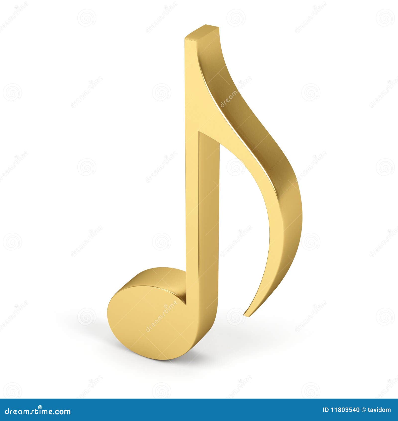 Golden Eighth Note. Royalty-Free Stock Image | CartoonDealer.com #11803540