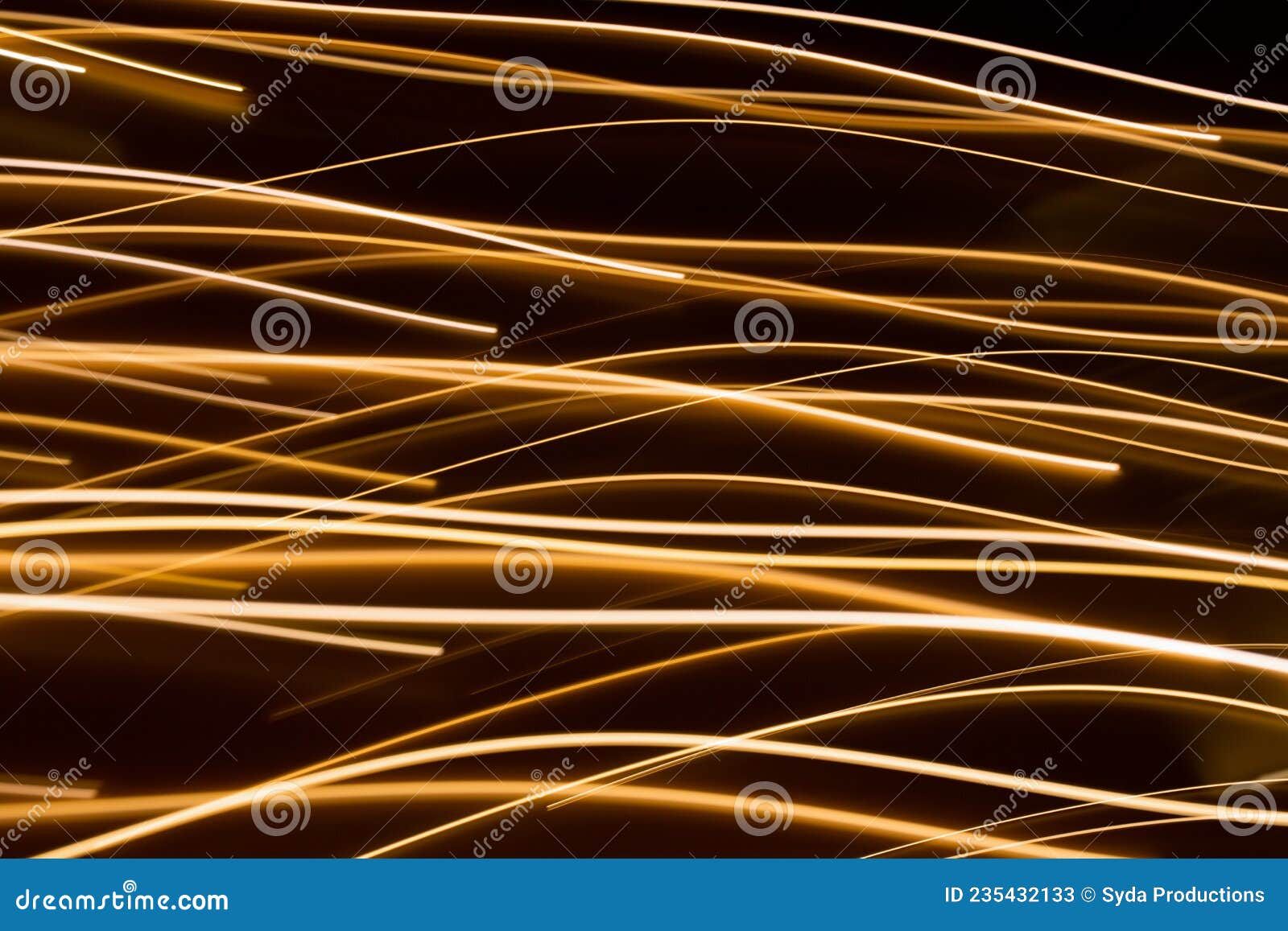 Golden Electric Light Effect on Dark Background Stock Image - Image of ...