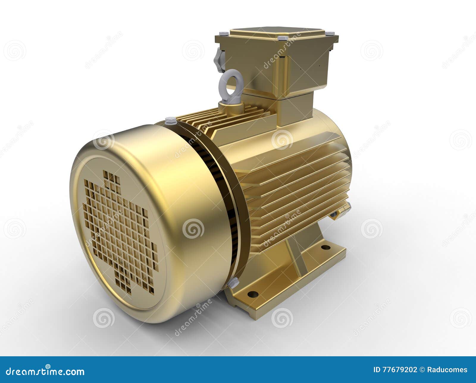Golden electric motor stock illustration. Illustration of industrial ...