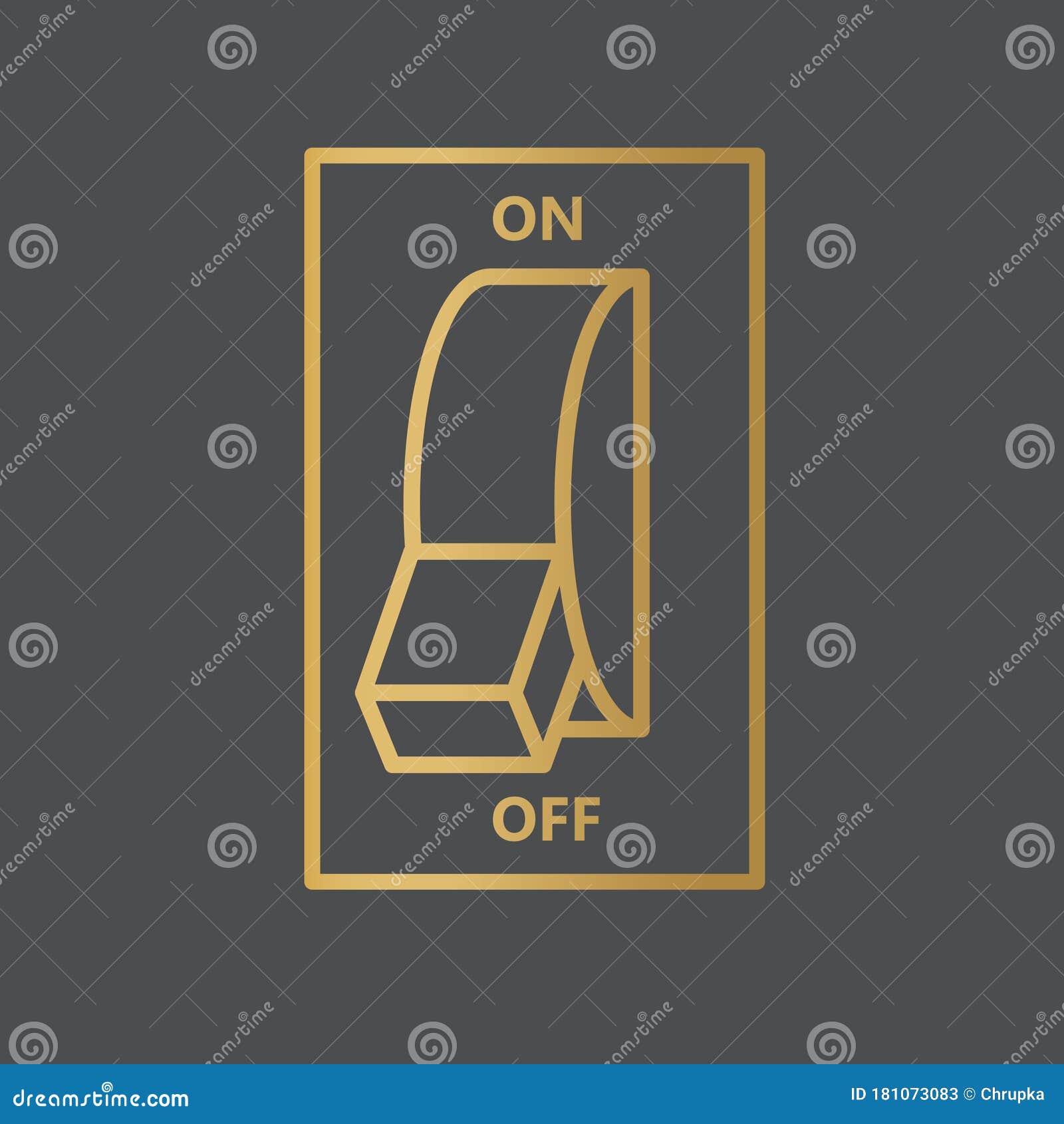 Golden Electric Switch Icon Stock Vector - Illustration of concept ...