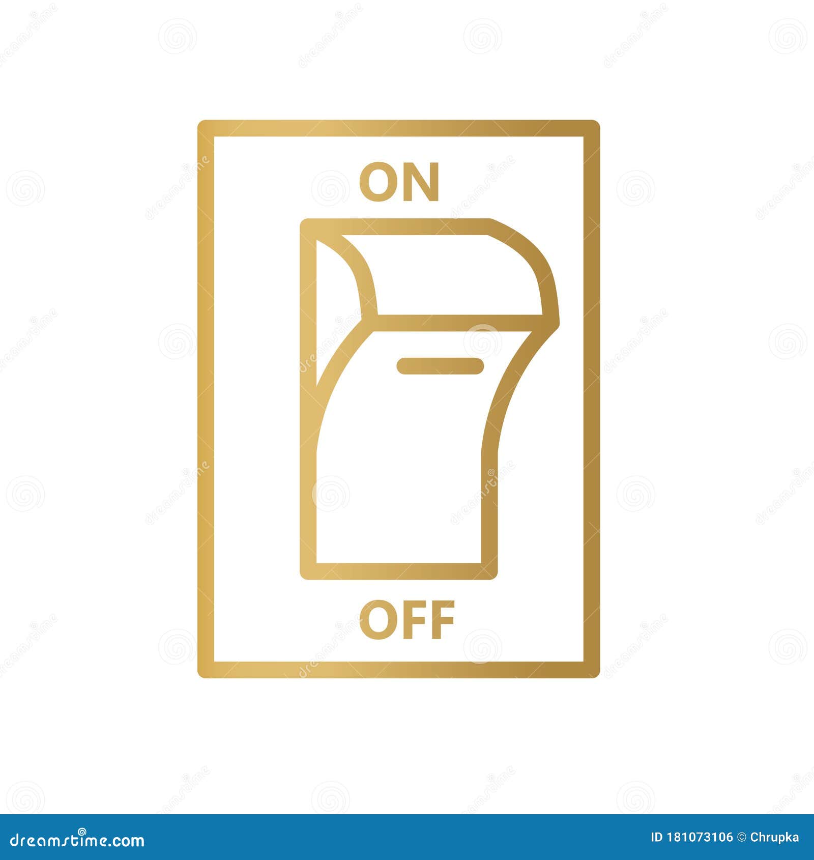 Golden Electric Switch Icon Stock Vector - Illustration of electric ...