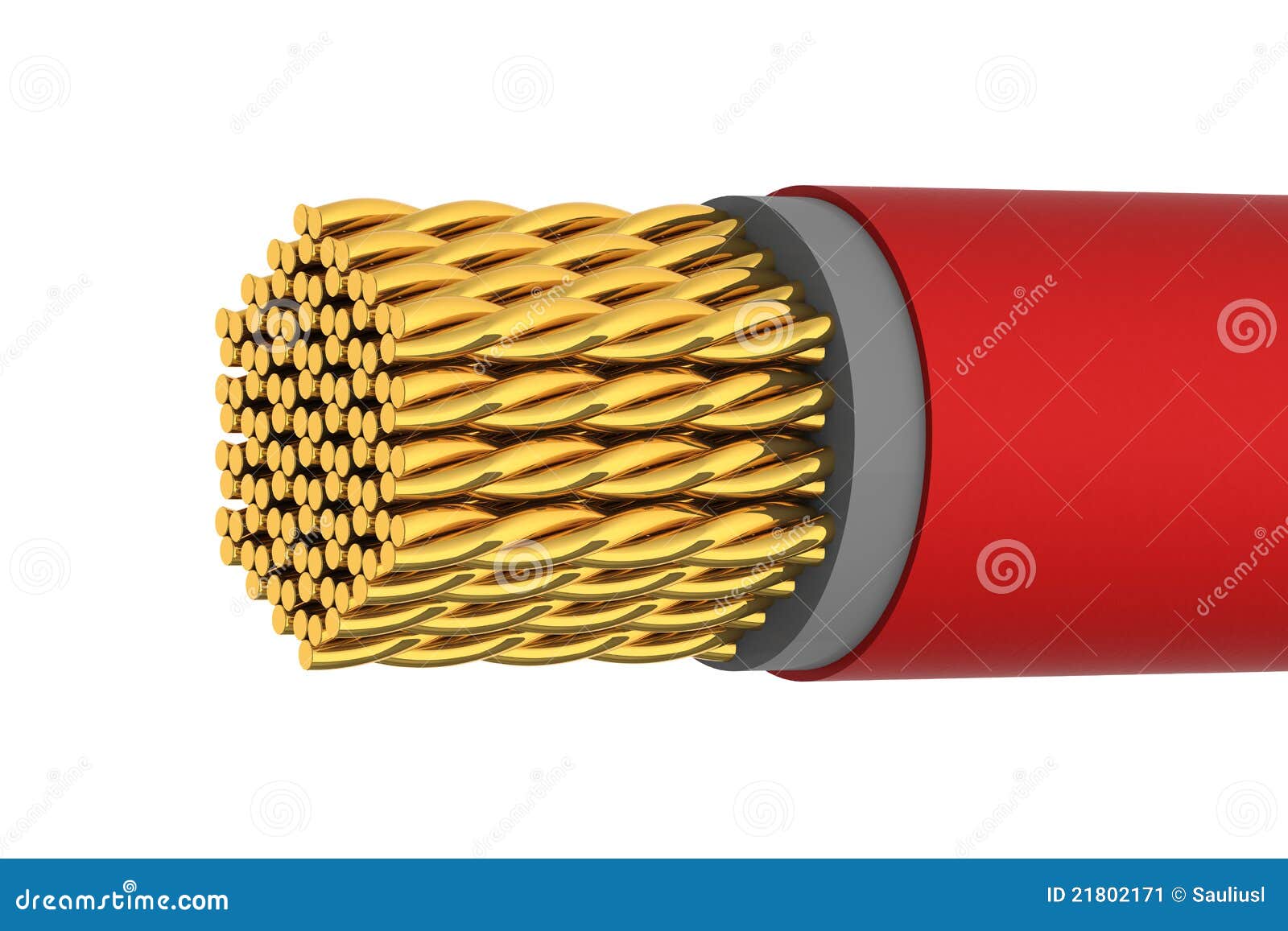 Golden Electrical Shiny Cable Stock Image - Image: 21802171