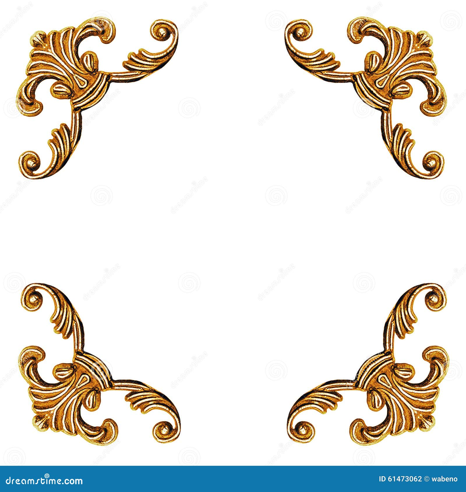 Golden Elements of Carved Frame Stock Illustration - Illustration of ...