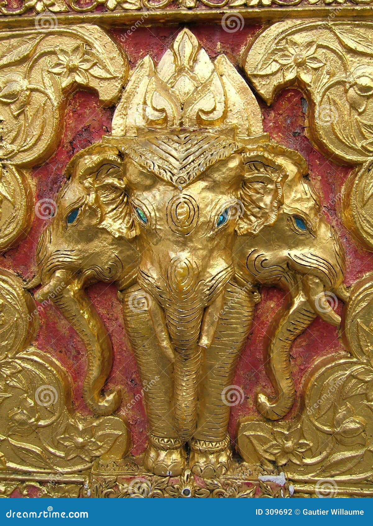 Golden elephant stock photo. Image of gold, elephants, destination - 309692