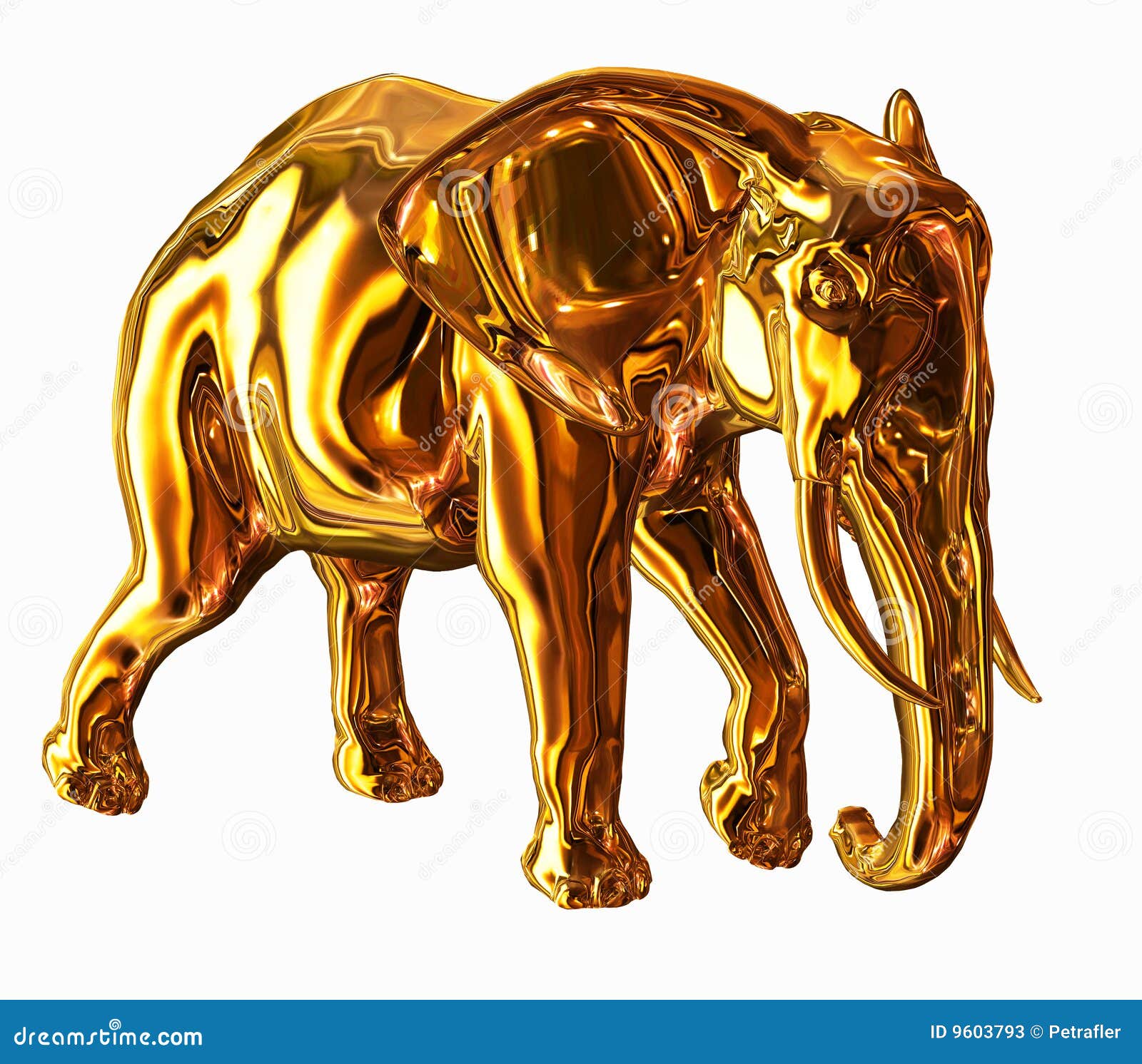 Golden Elephant stock illustration. Illustration of africa - 9603793