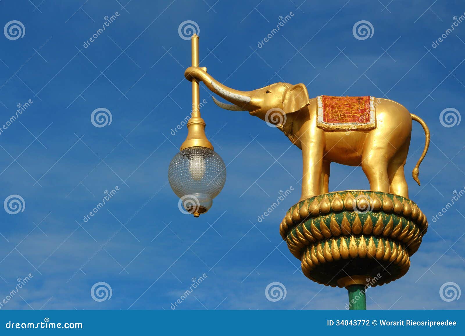 Golden elephant lamp stock photo. Image of gold, golden - 34043772