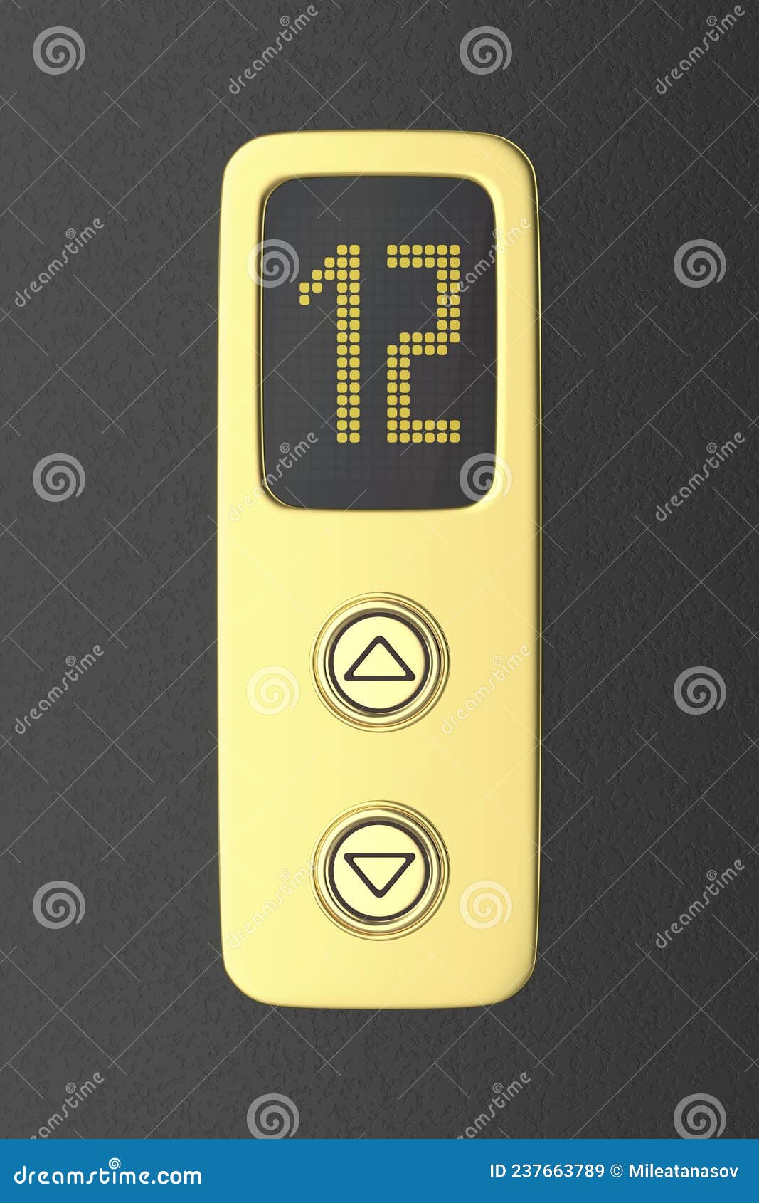 Golden Elevator Buttons Panel Stock Illustration - Illustration of ...