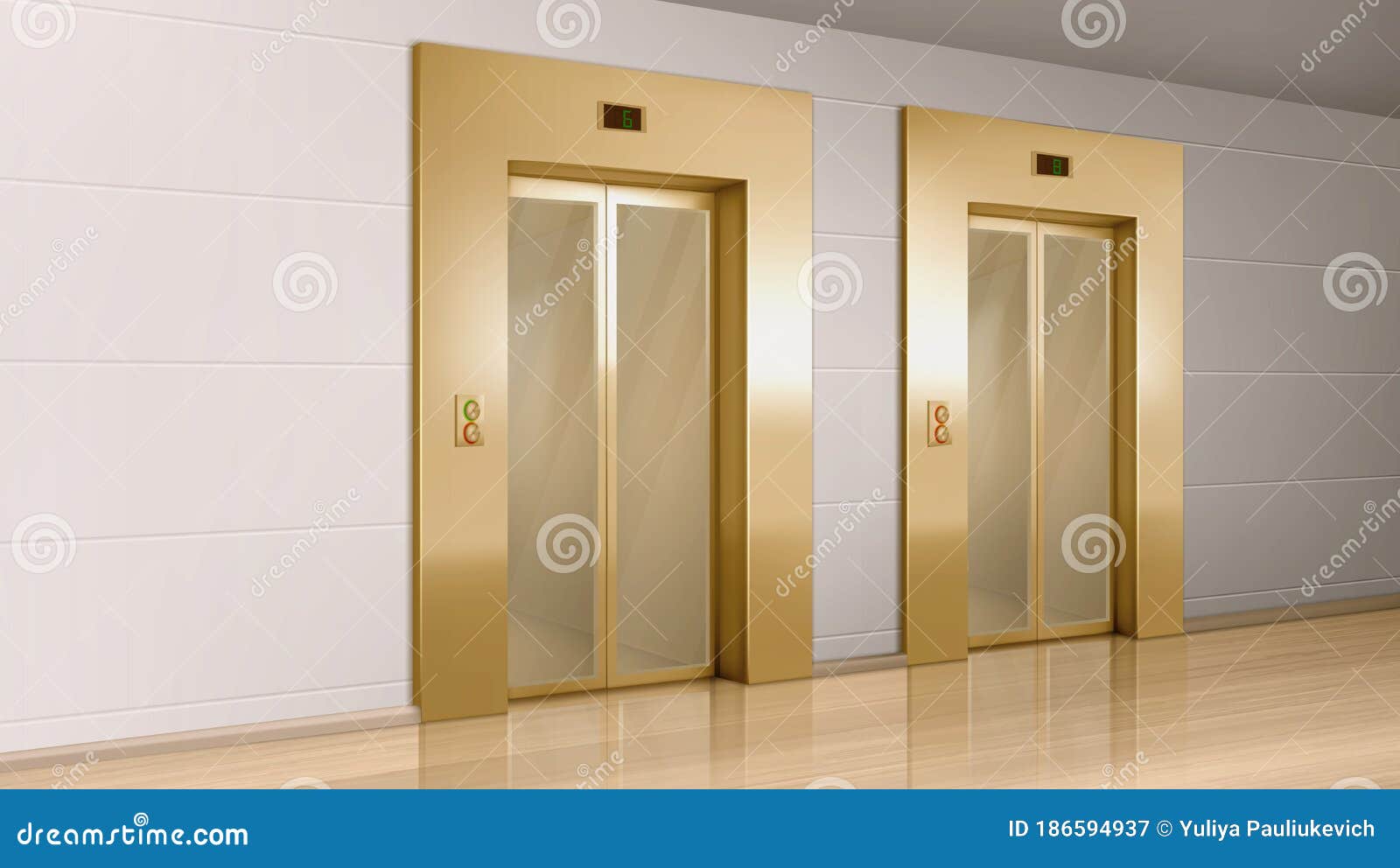 Golden Elevator Buttons Panel Royalty-Free Stock Photo | CartoonDealer ...