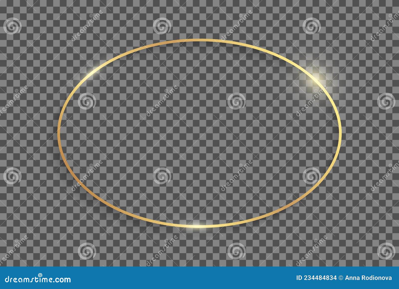 Golden Ellipse Frame with Shadows and Highlights Stock Vector ...