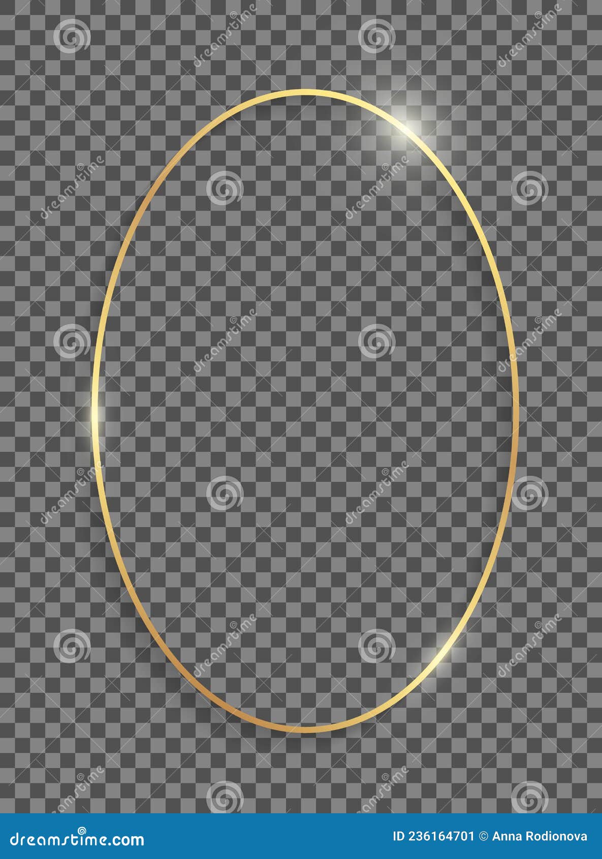 Golden Ellipse Frame with Shadows and Highlights Stock Vector ...