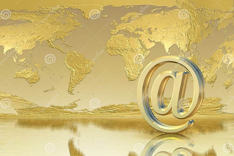 Golden Email stock illustration. Illustration of dollar - 16279757