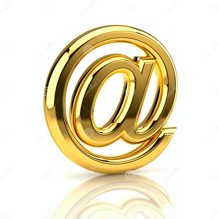 Golden email sign stock illustration. Illustration of mystery - 12037685