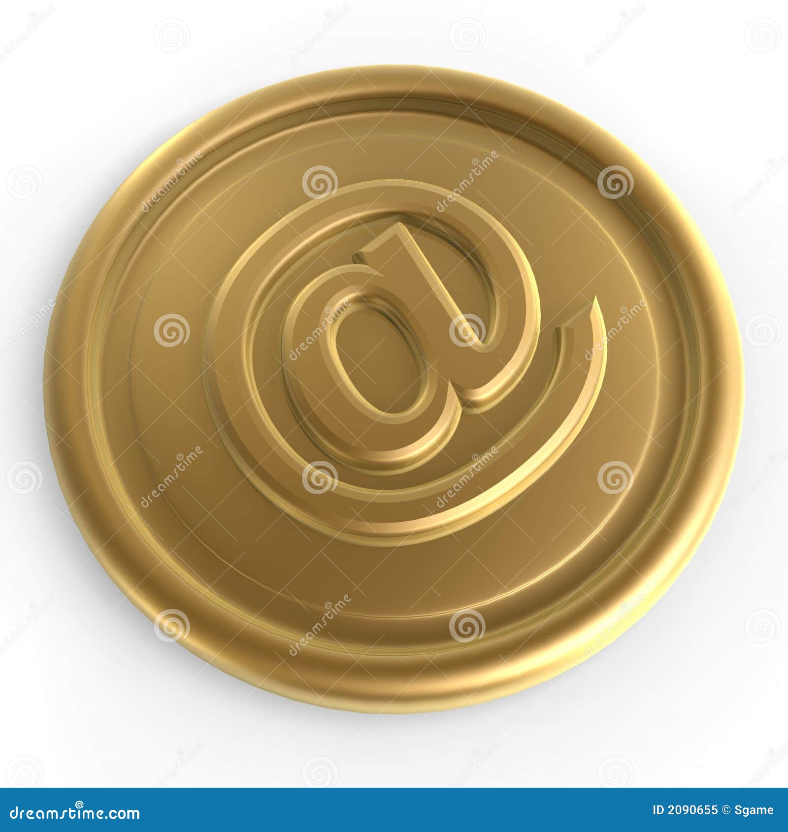 Golden email sign chip stock illustration. Illustration of coin - 2090655