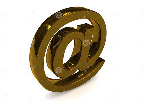 Golden email symbol stock illustration. Illustration of sign - 16196532