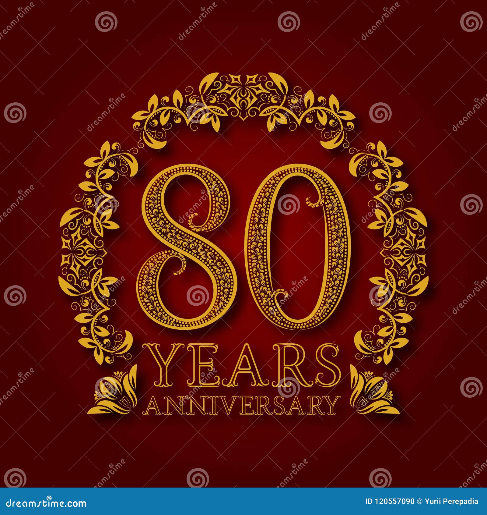 Eightieth Anniversary Celebration Number Vector | CartoonDealer.com ...
