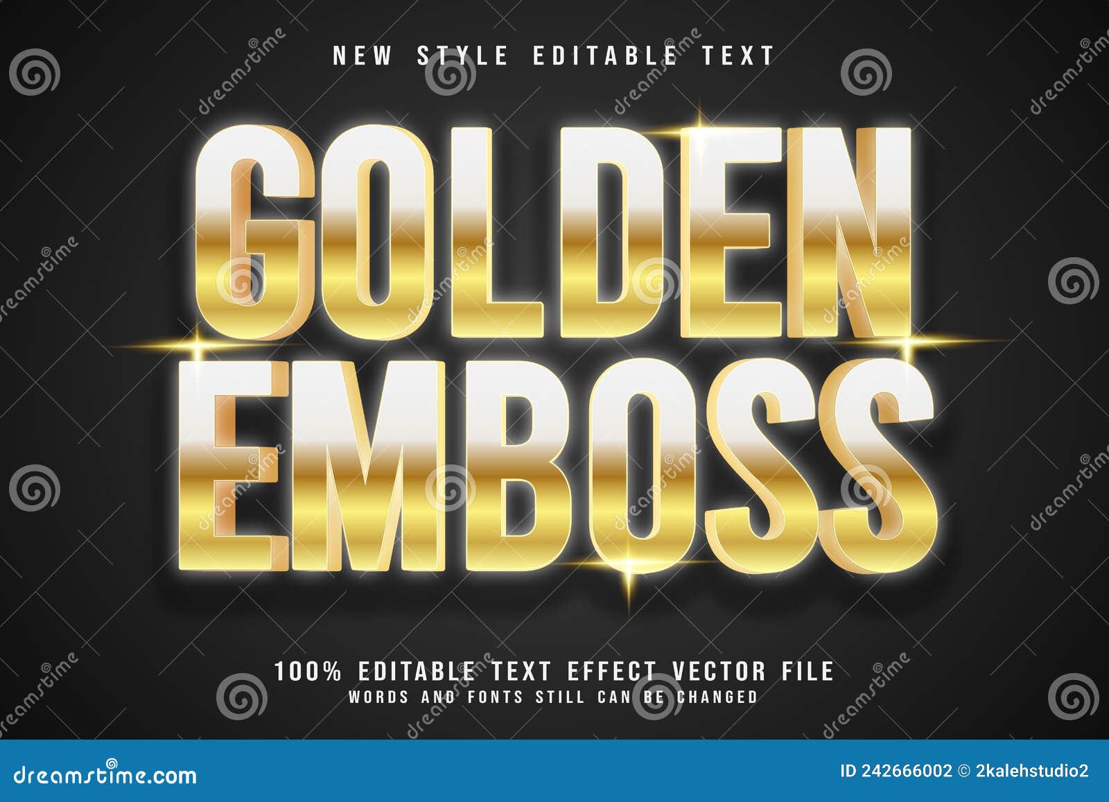 Golden Emboss Editable Text Effect Emboss Luxury Style Stock Vector ...