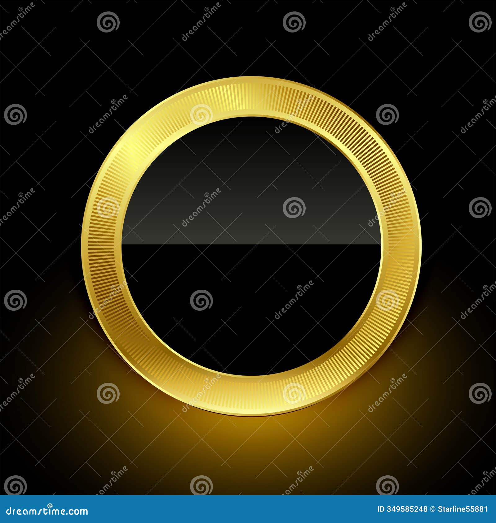 Golden Empty Badge Label Button Design Stock Vector - Illustration of ...