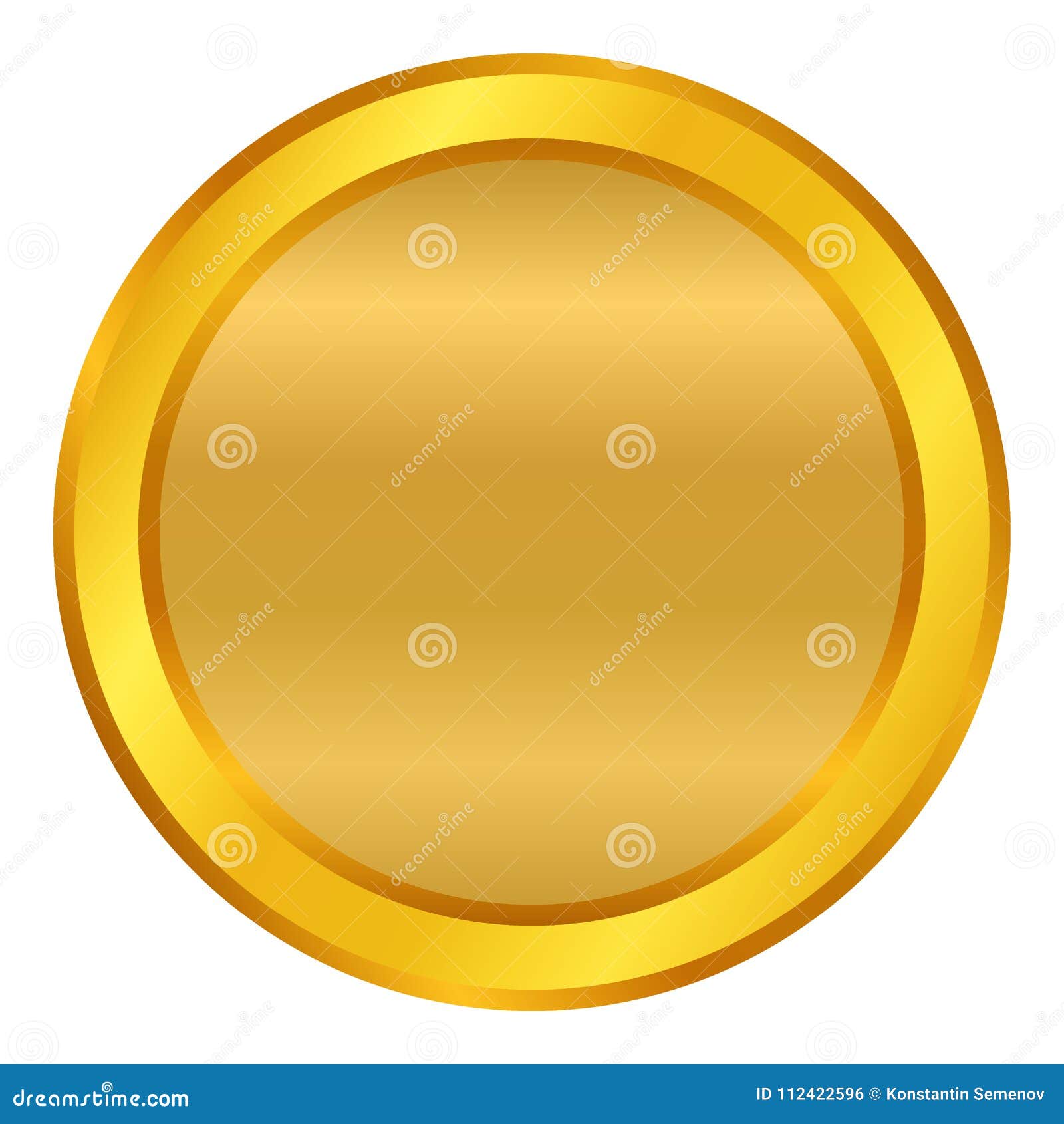 Golden empty button. stock illustration. Illustration of icon - 112422596