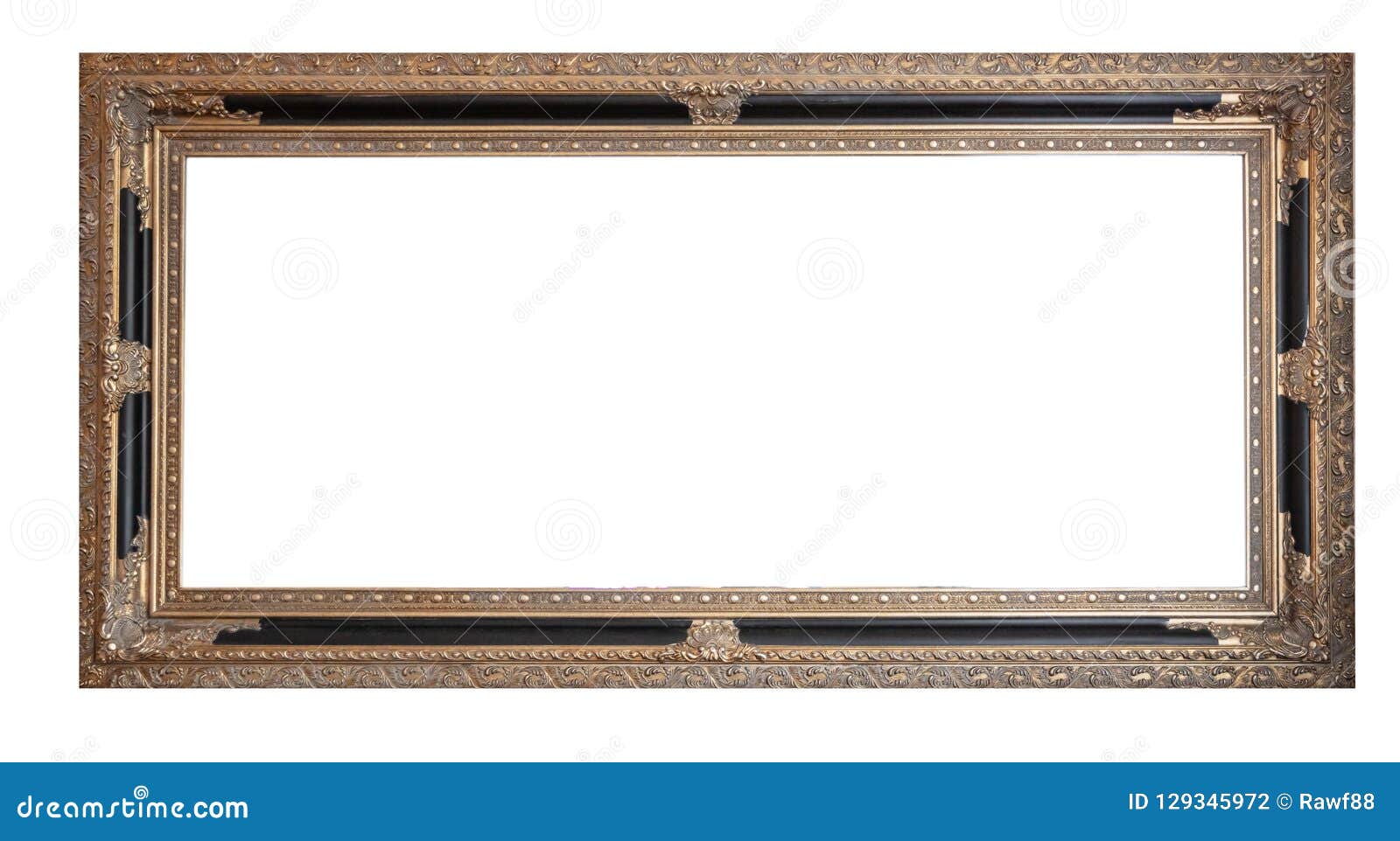 Golden Empty Frame Isolated on White Background. Copy Space Stock Photo ...