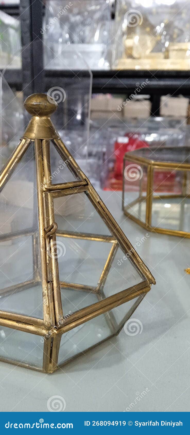 Triangular Glass Prism On Yellow Background Royalty-Free Stock ...