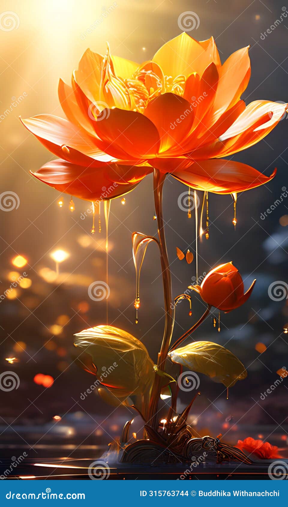 Golden Enchantment: The Magical Flower Royalty-Free Stock Image ...