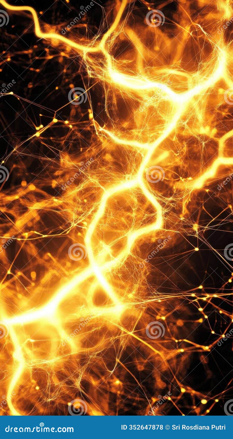 Golden Energy Network, Abstract Art Stock Illustration - Illustration ...