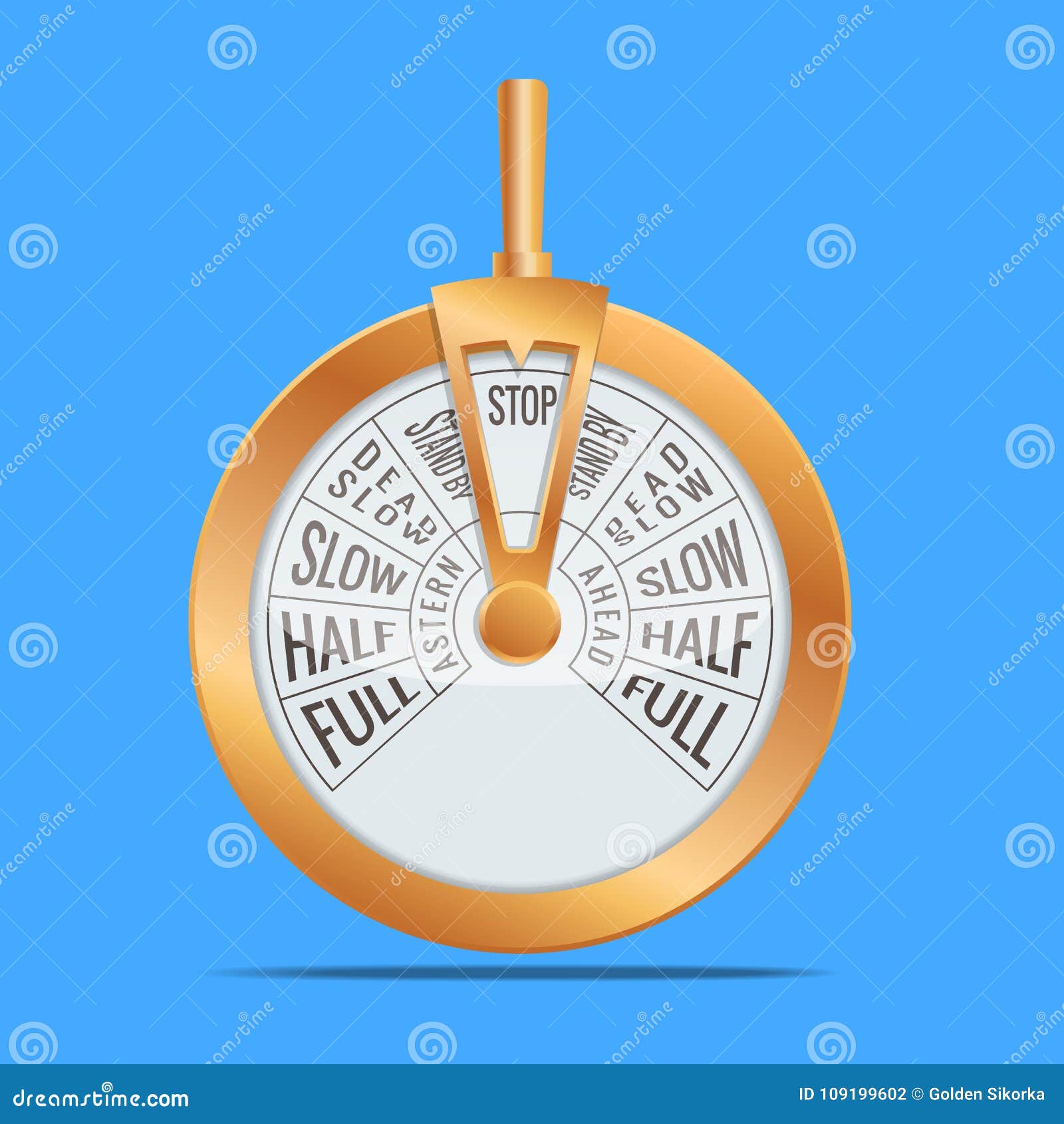 Engine Order Telegraph Flat Vector Icon. Hand Drawn Style Design ...