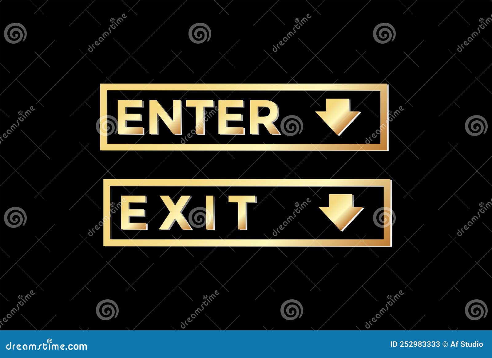 Golden Enter and Exit Sign Symbol Mark Illustration Vector Stock Vector ...