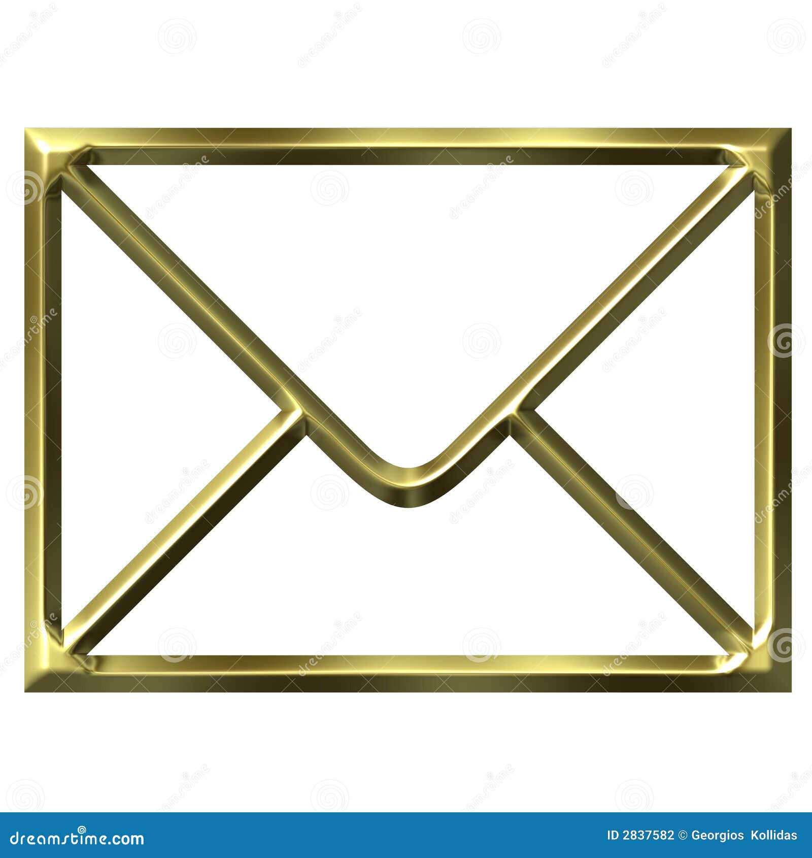 Golden Envelope Letter Circle Sign Cartoon Vector | CartoonDealer.com ...