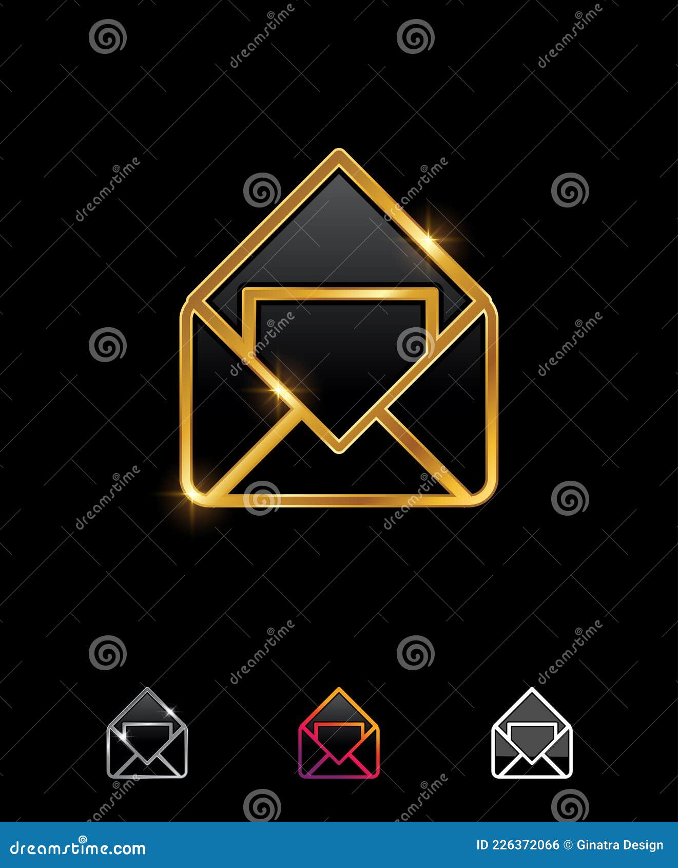 Golden Envelope Vector Sign Stock Vector - Illustration of email, asia ...